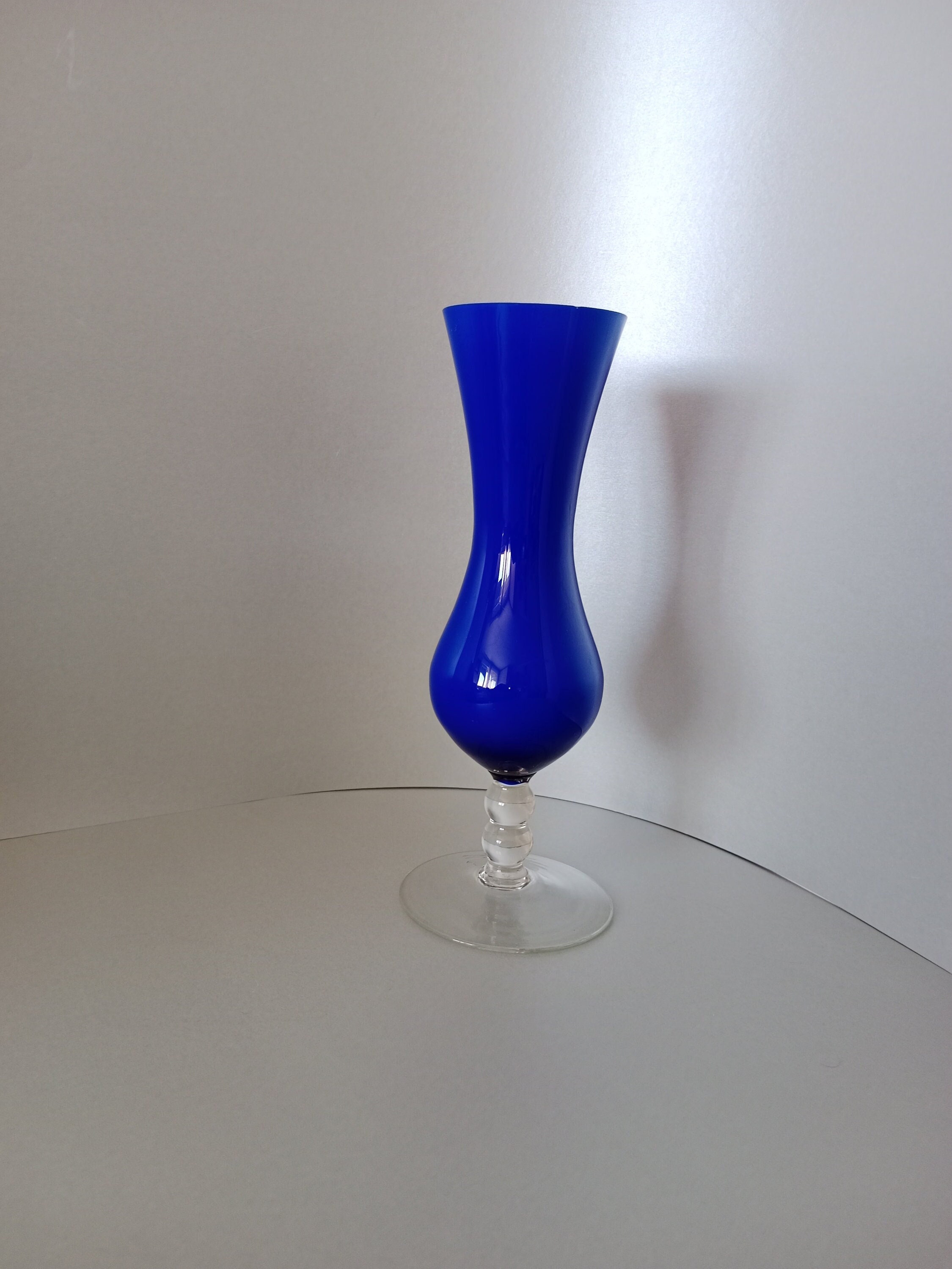 Home Décor MCM Glass Vase 1970s Mid Century Glass Vase Vintage Cobalt ...