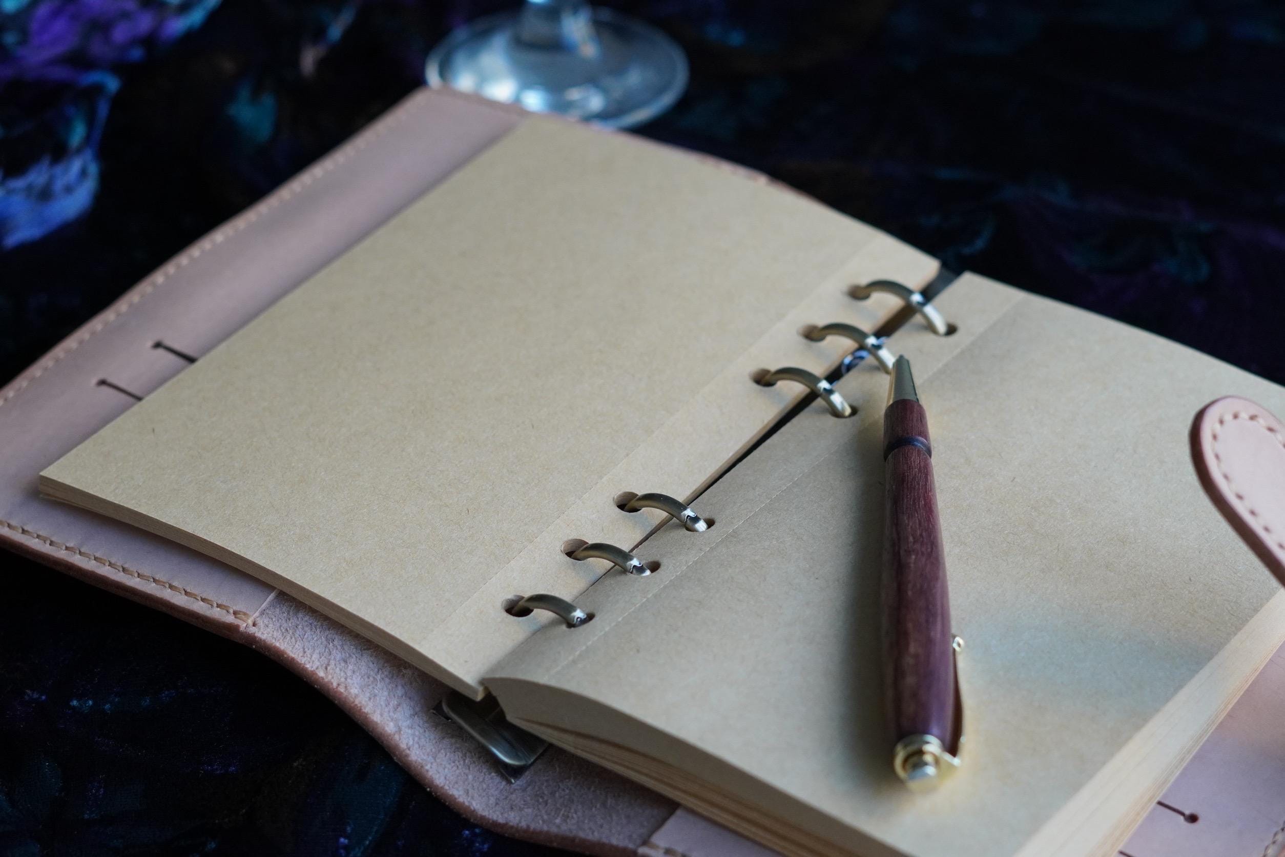 Handmade Leather Notebook Cover, Tooled Beige Leather, Artist Gift - Etsy