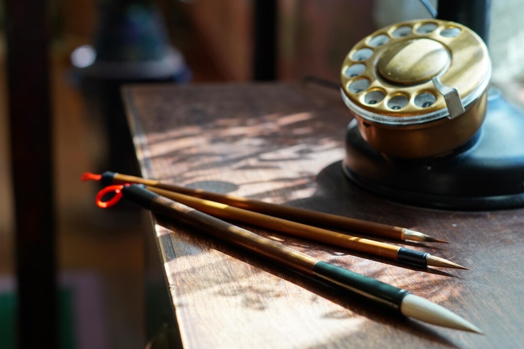 Handmade Goat and Ox Hair Calligraphy Brush: Bamboo Handle, Artisan ...