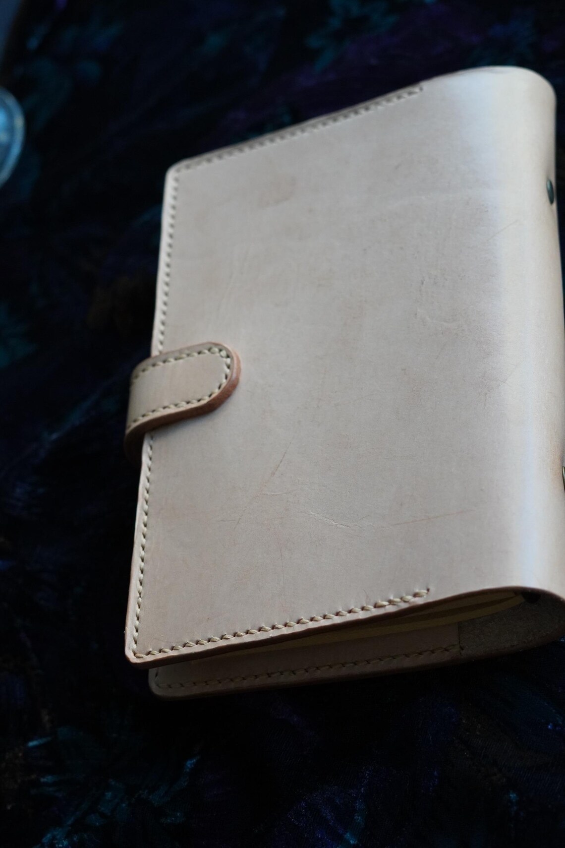 Handmade Leather Notebook Cover, Tooled Beige Leather, Artist Gift - Etsy
