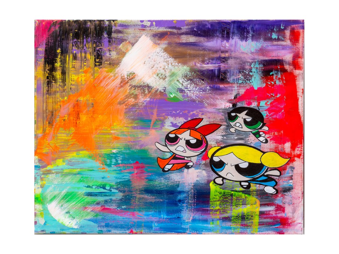 Powerpuff Girls Art Print: Hand-painted Pop Art - Etsy