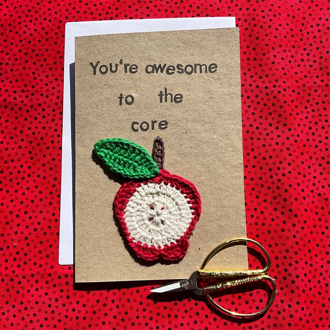 Youre Awesome to the Core Apple Crochet 3D Crochet Card - Etsy