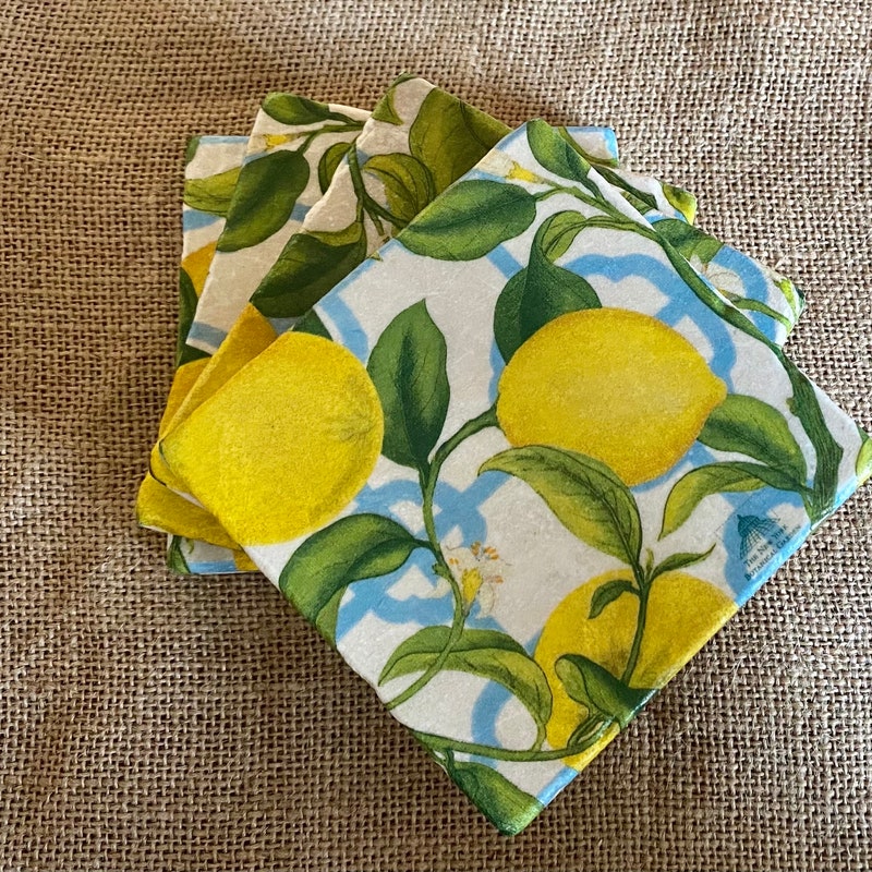 Lemon Coasters - Etsy