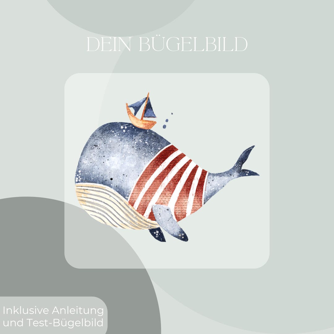 Whale With Shirt Iron-on Transfer - Etsy