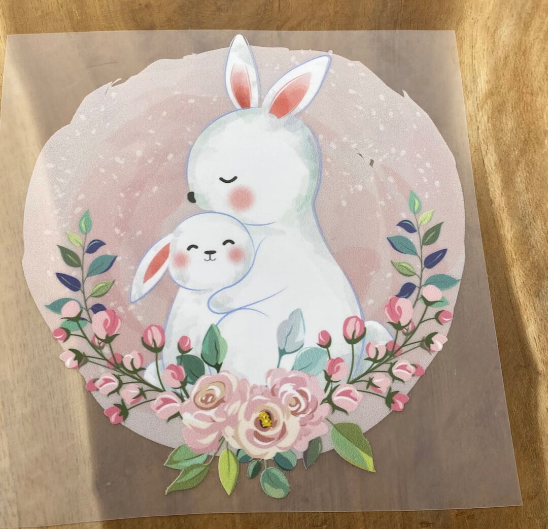 Bunny Mom and Baby Panel Iron-on Picture In-house Production - Etsy