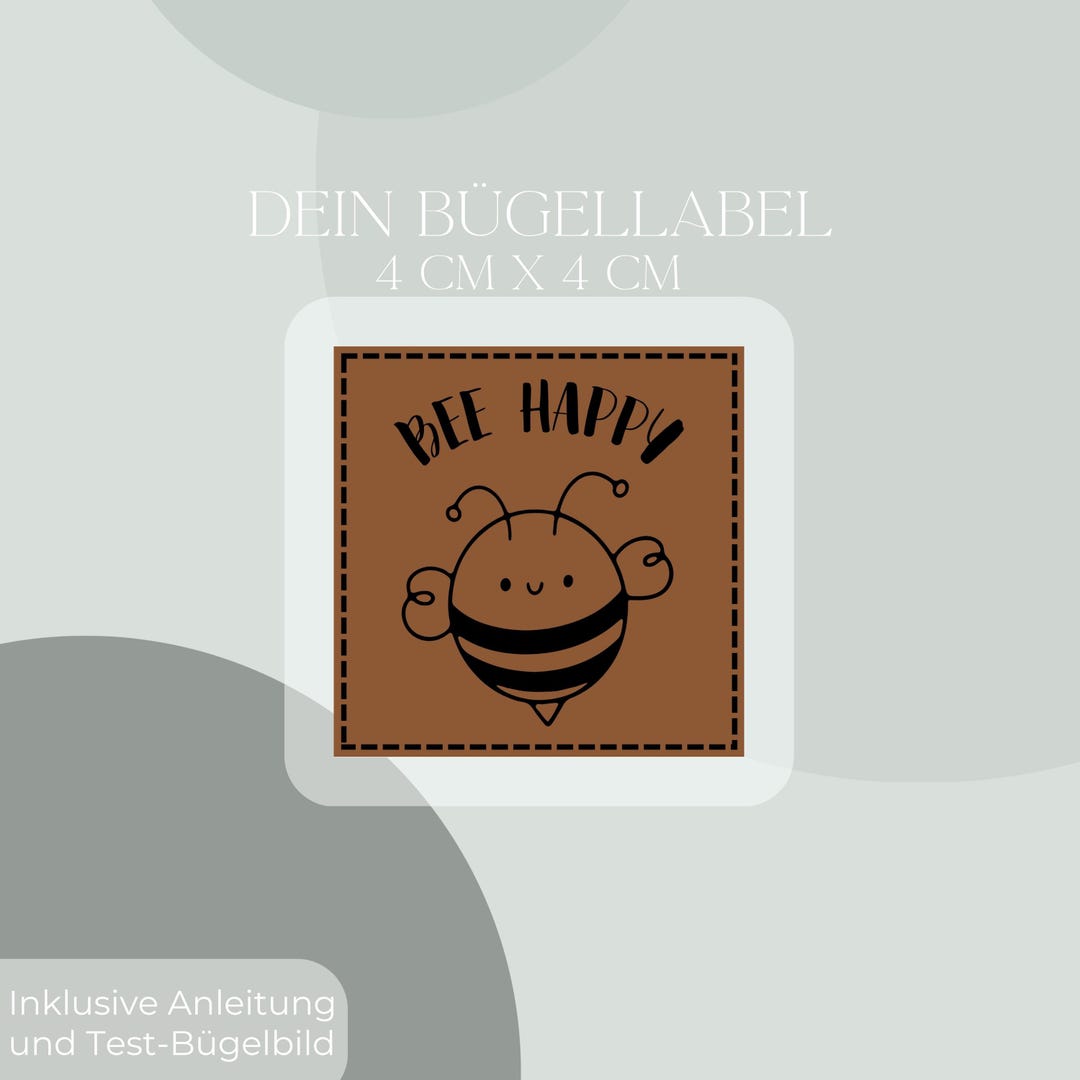 Bee Happy Label Iron-on Transfer In-house Production - Etsy