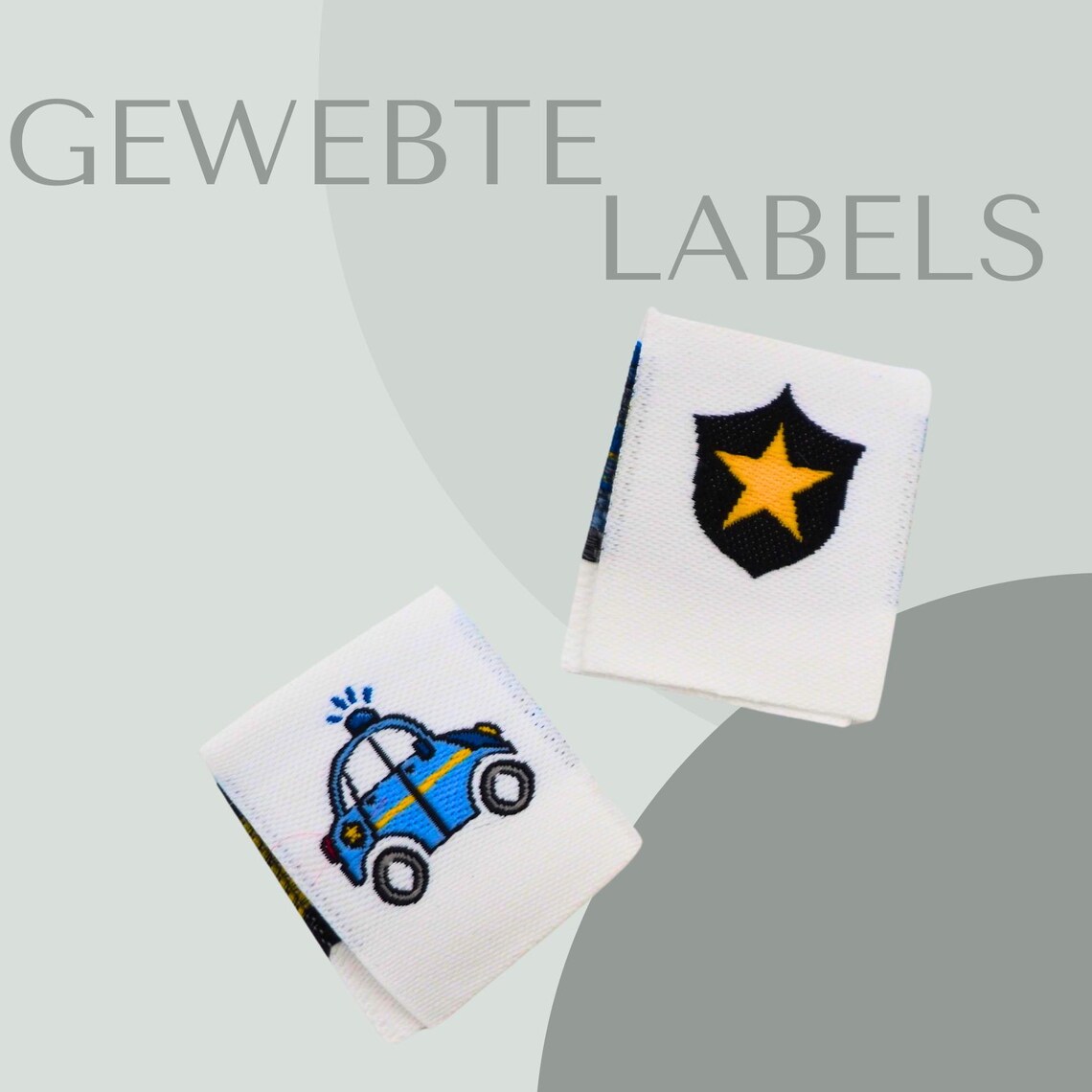 5 Pieces Police Car/police Badge Reversible Label Woven Labels Sew-in ...