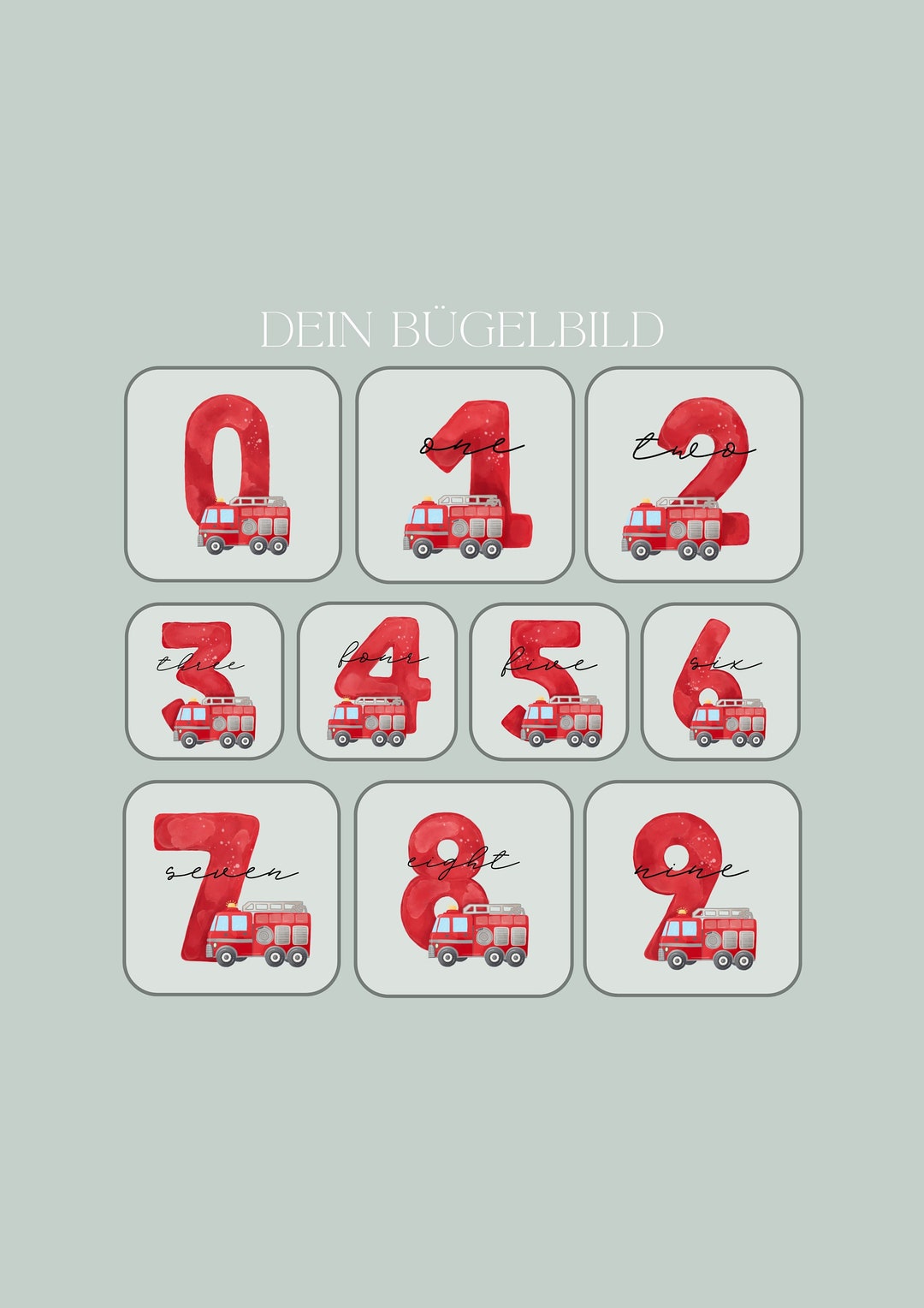 Fire Department Birthday Number Iron-on Transfer - Etsy