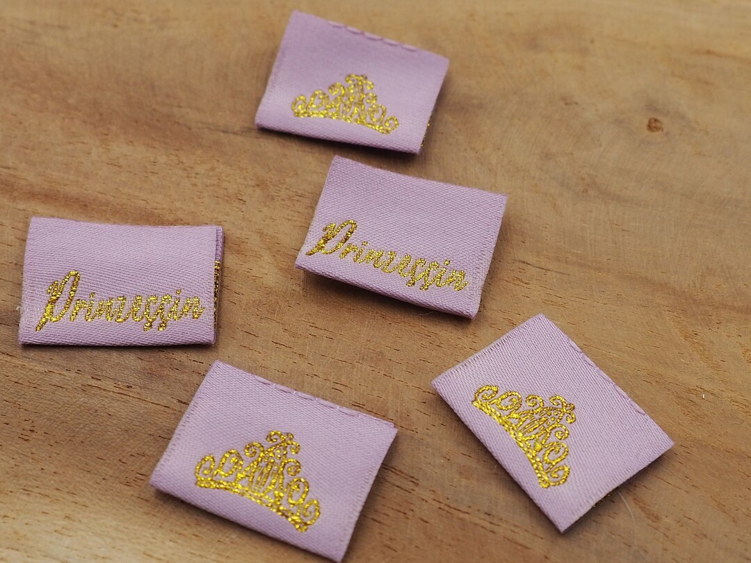 5 Princess and Crown Woven Labels, Sew-on Textile Labels - Etsy