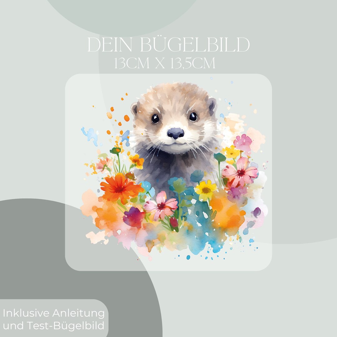 Floral Otter Iron-on Patch - Etsy