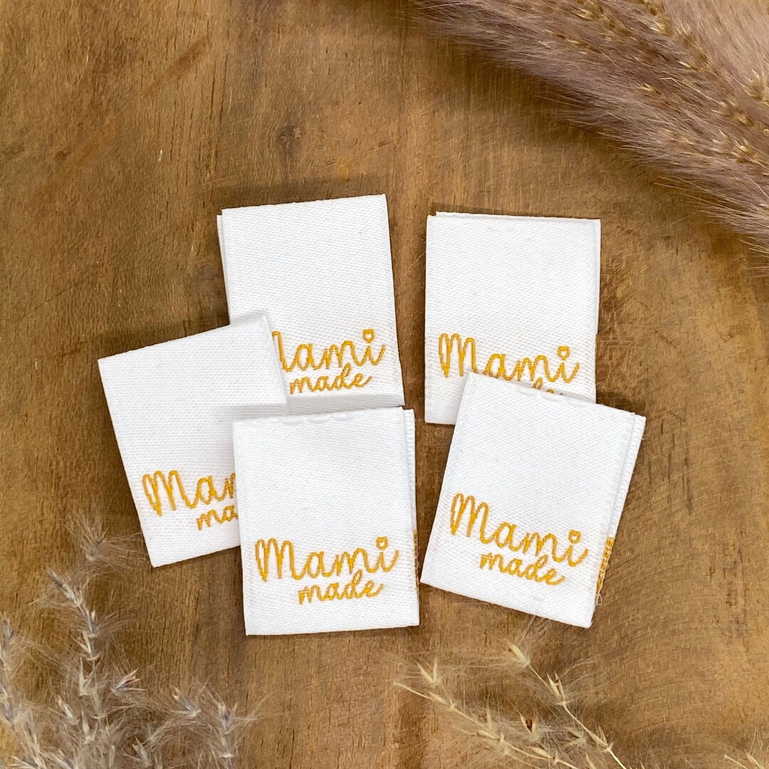 Pack of 5 Label Mami Made Web Labels Sew-on Textile Labels Woven Label ...