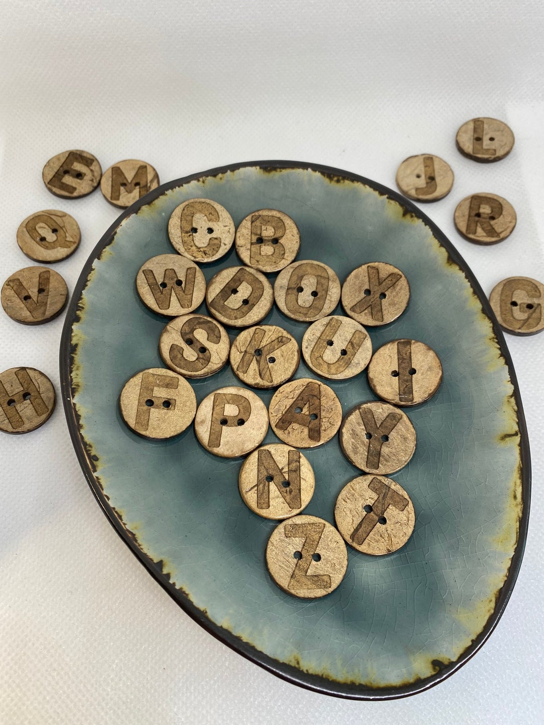 ABC Alphabet Letters Buttons Coconut Buttons Button - Etsy UK