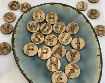26 ABC Buttons, Alphabet Buttons, Letters, 25mm Letters for Craft ...