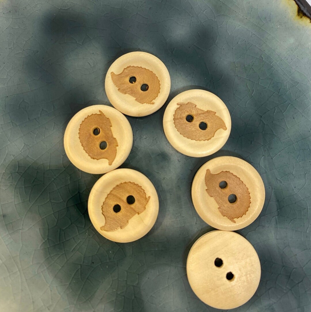 Wooden Button Hedgehog Button - Etsy