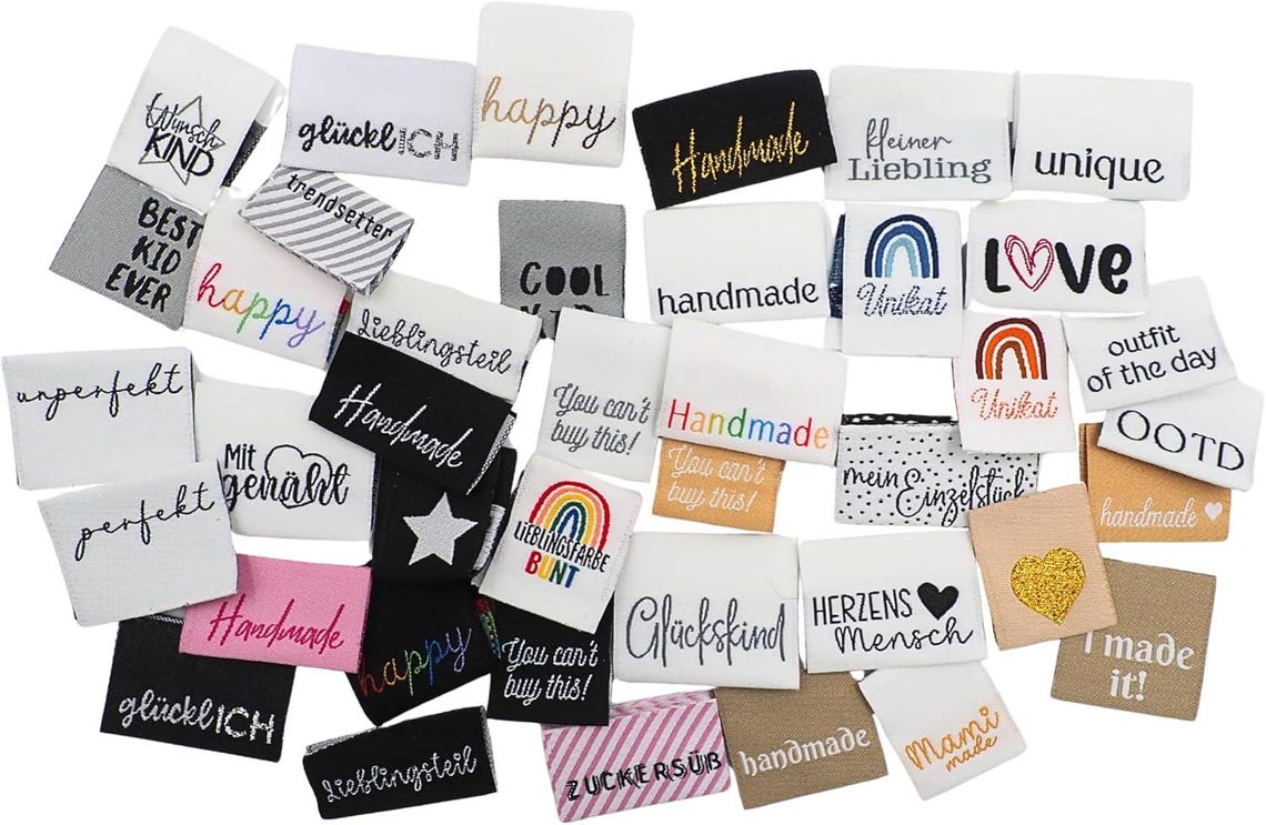 40 Pieces Label Package Web Label Labels Sew-on Textile Labels Woven ...