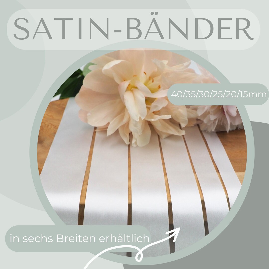 Satin Ribbon Ribbons Customizable in Color, Width & Text, Satin Ribbon ...