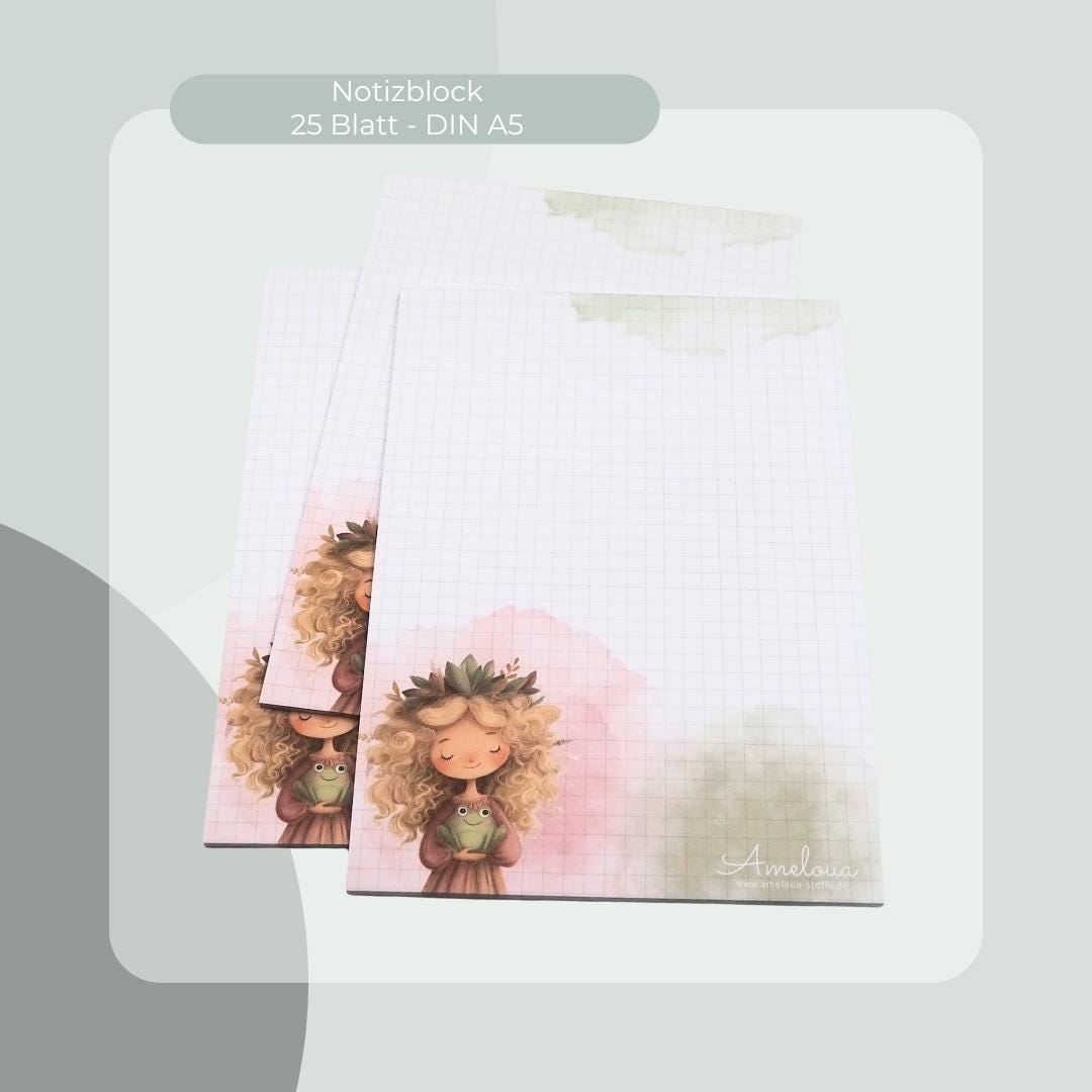 A5 Notepad - Forest Fairy With Frog - Etsy