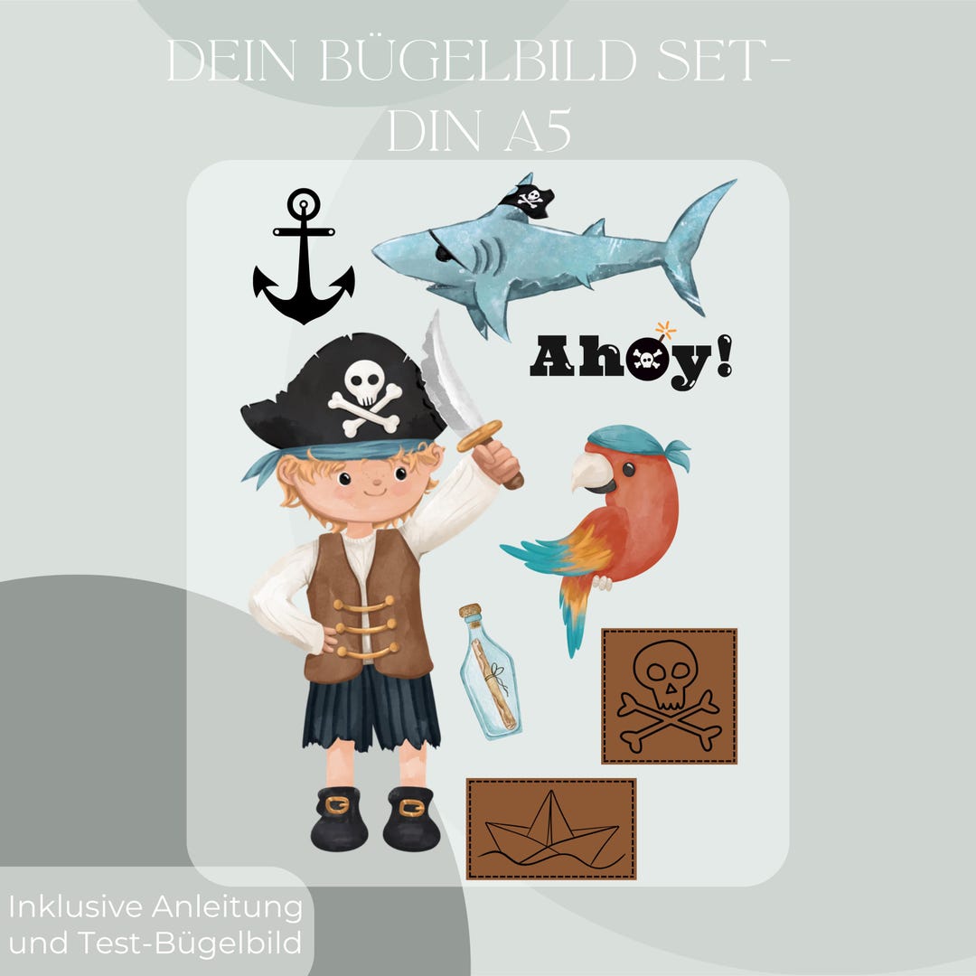 Pirate Set Iron-on Image Self-production DIN A5 - Etsy