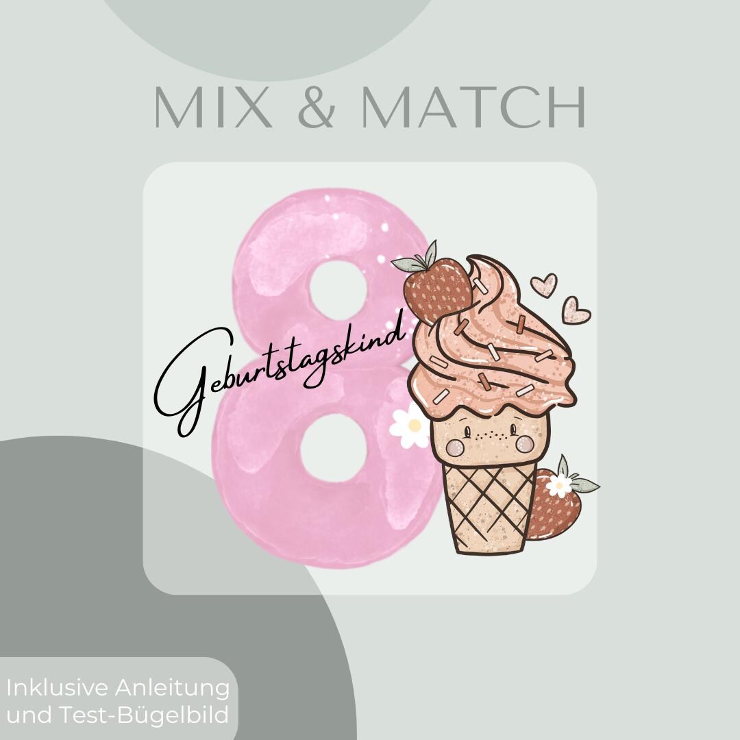 Ice Pink Birthday Number Mix & Match Iron-on Transfer - Etsy