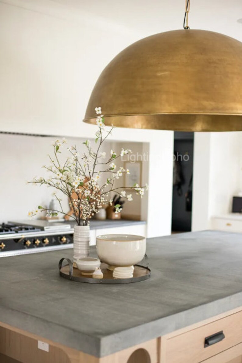 Large Brass Dome Brass Oxide Ceiling Light Brass Pendant - Etsy