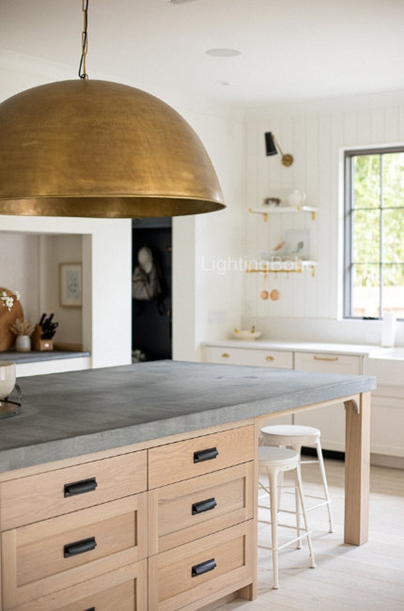 Large Brass Dome Brass Oxide Ceiling Light Brass Pendant - Etsy