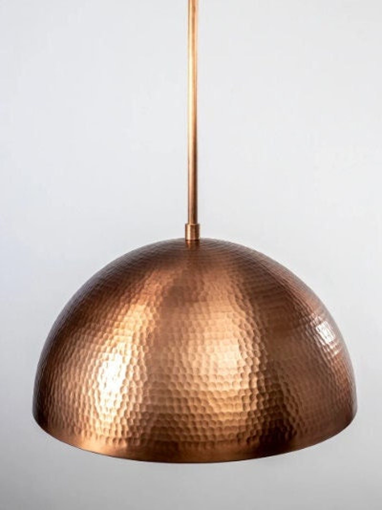 Copper Hammered Dome Pendant - Etsy