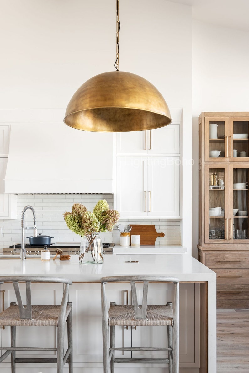 Large Brass Dome Brass Oxide Ceiling Light Brass Pendant - Etsy