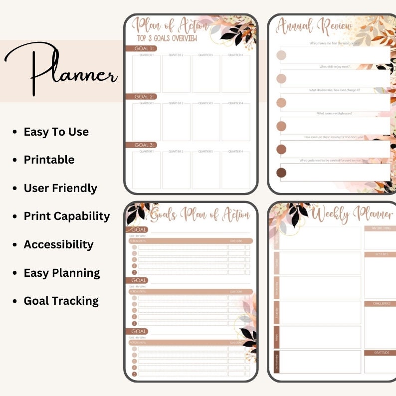 Smart Goal Planning Tracker / Vision Board Tracker / Success / Goal ...