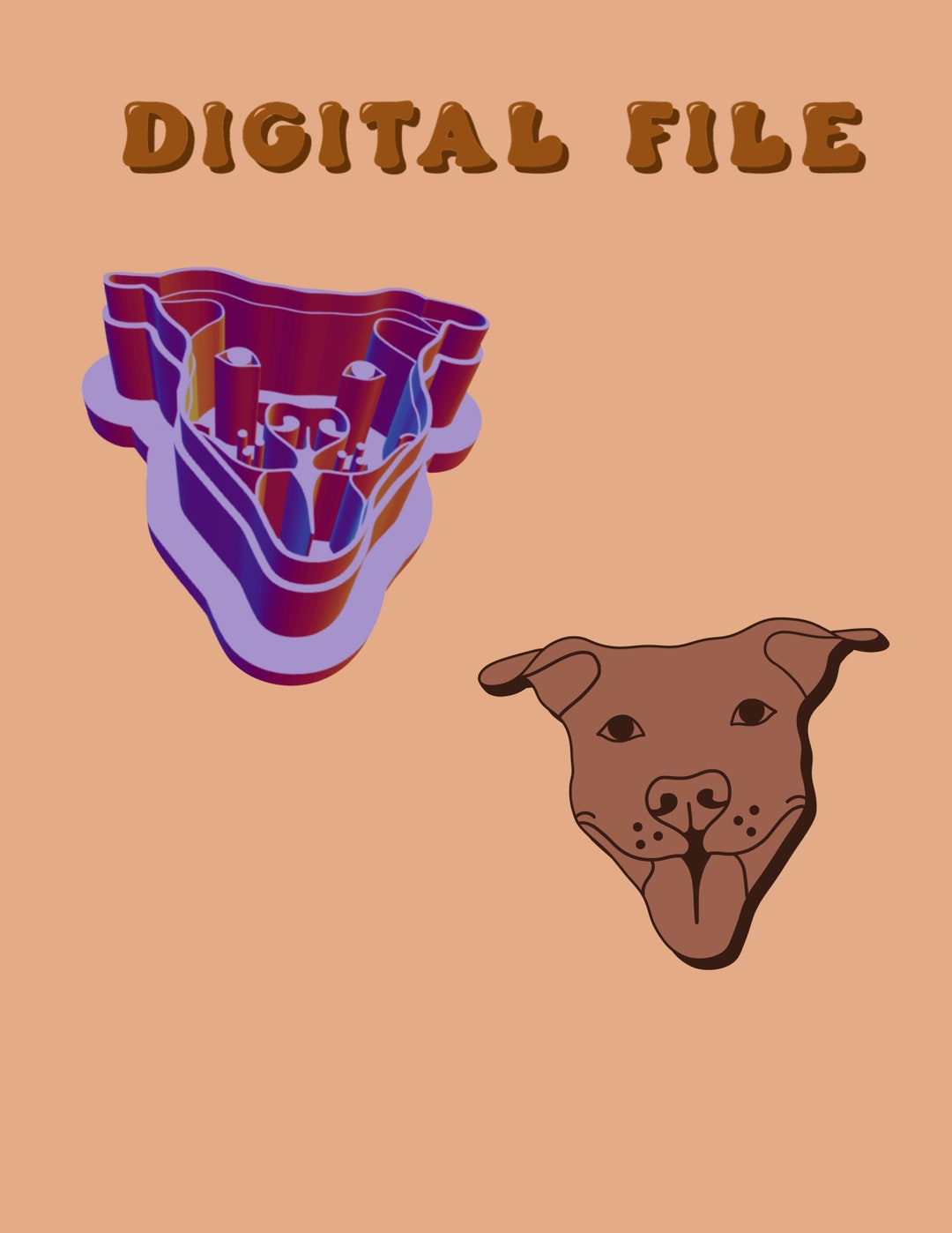 Pitbull STL File Clay Cutters | Digital STL File | 5 Sizes - Etsy