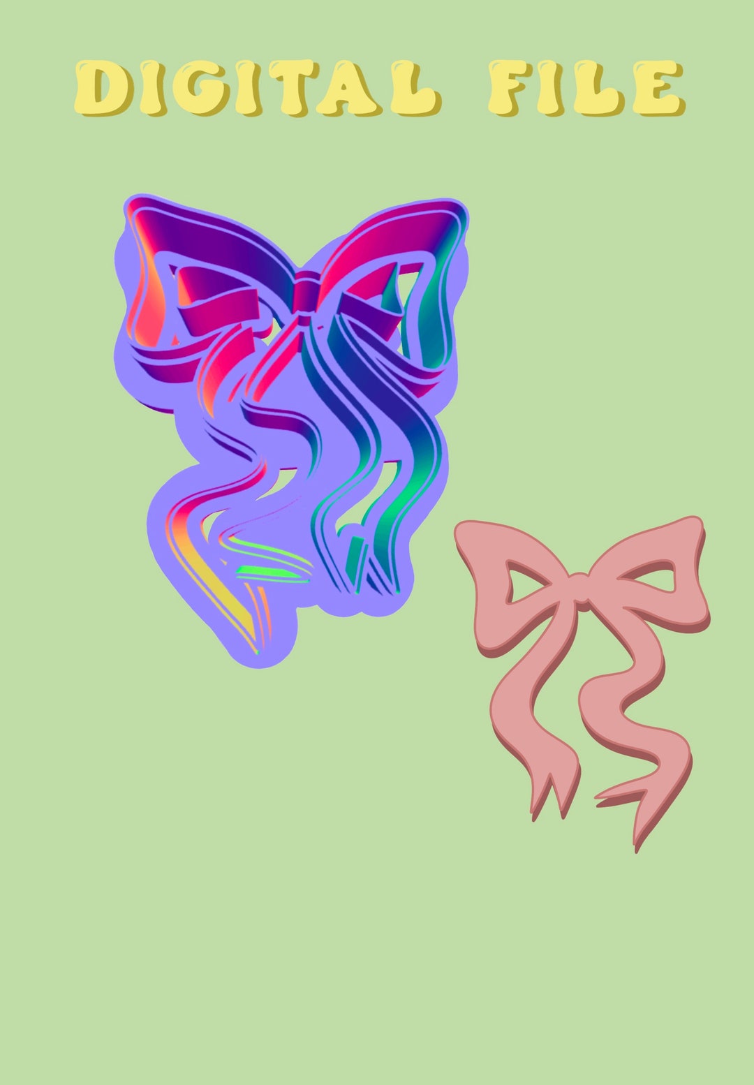 STL File Bow 1 Clay Cutters | Digital STL File | 5 Sizes - Etsy