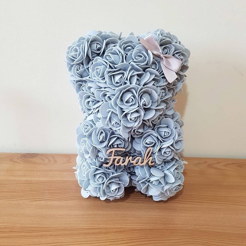 Personalised Eternal Rose Bear - Etsy UK