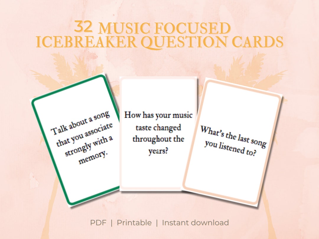 Music Focused Icebreaker Question Cards - Etsy