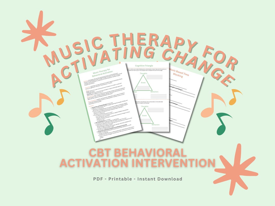 Music Therapy CBT Intervention for Behavioral Activation - Etsy