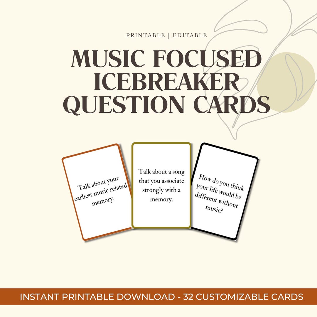 Music Focused Icebreaker Question Cards - Etsy