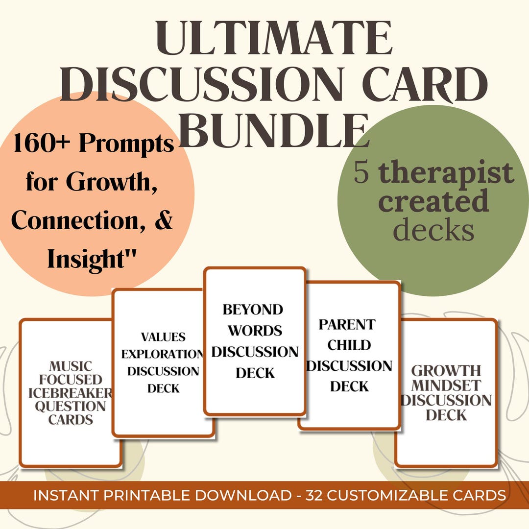 The Ultimate Discussion Card Bundle: 5 Printable Discussion Decks for ...
