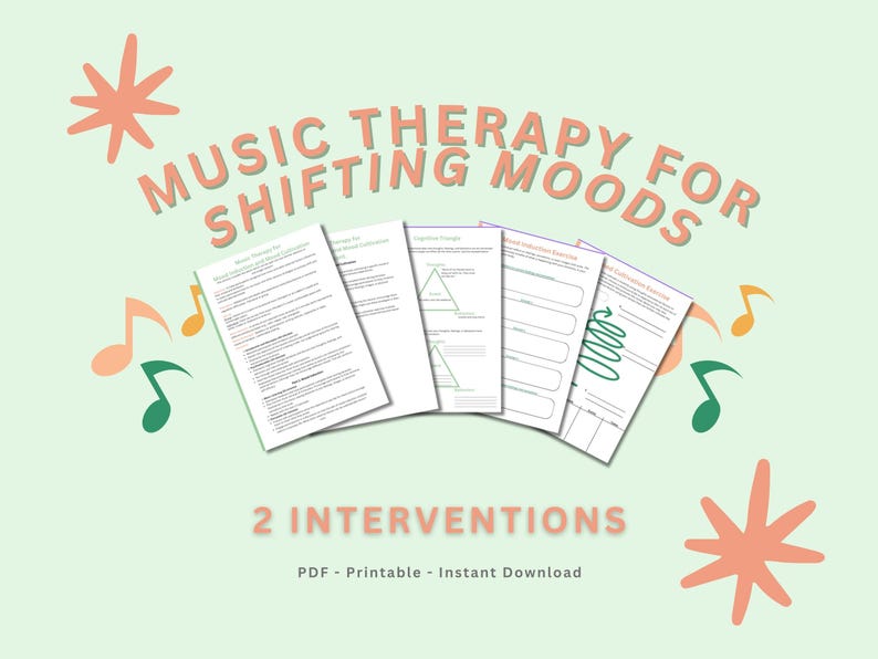 2 Music Therapy Interventions for Shifting Mood - Etsy