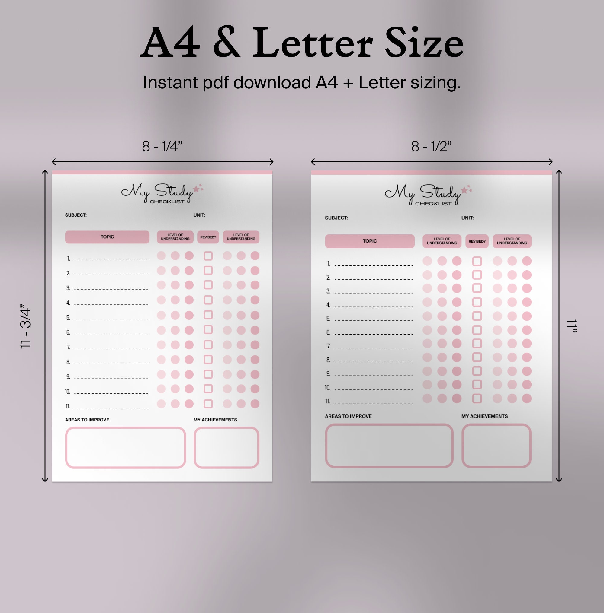 Study Checklist, School Organizer, School To-do List, Printable List ...