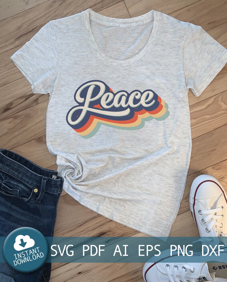 Retro Peace Text SVG Vector Cut File INSTANT DOWNLOAD - Etsy Canada