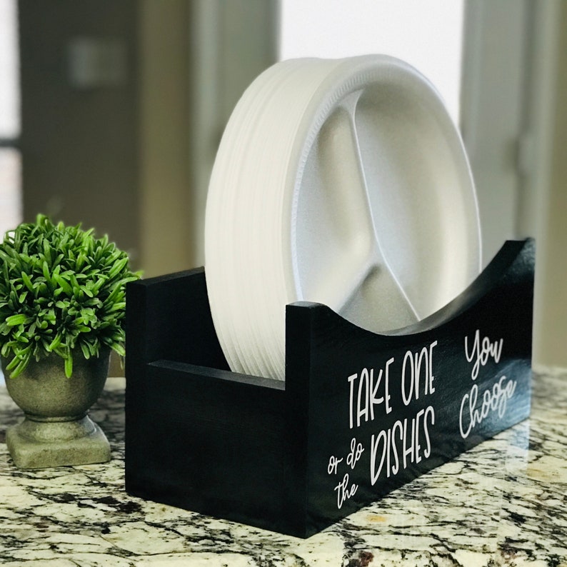 Paper Plate Holder for Events Parties or Kitchen Counter Take | Etsy