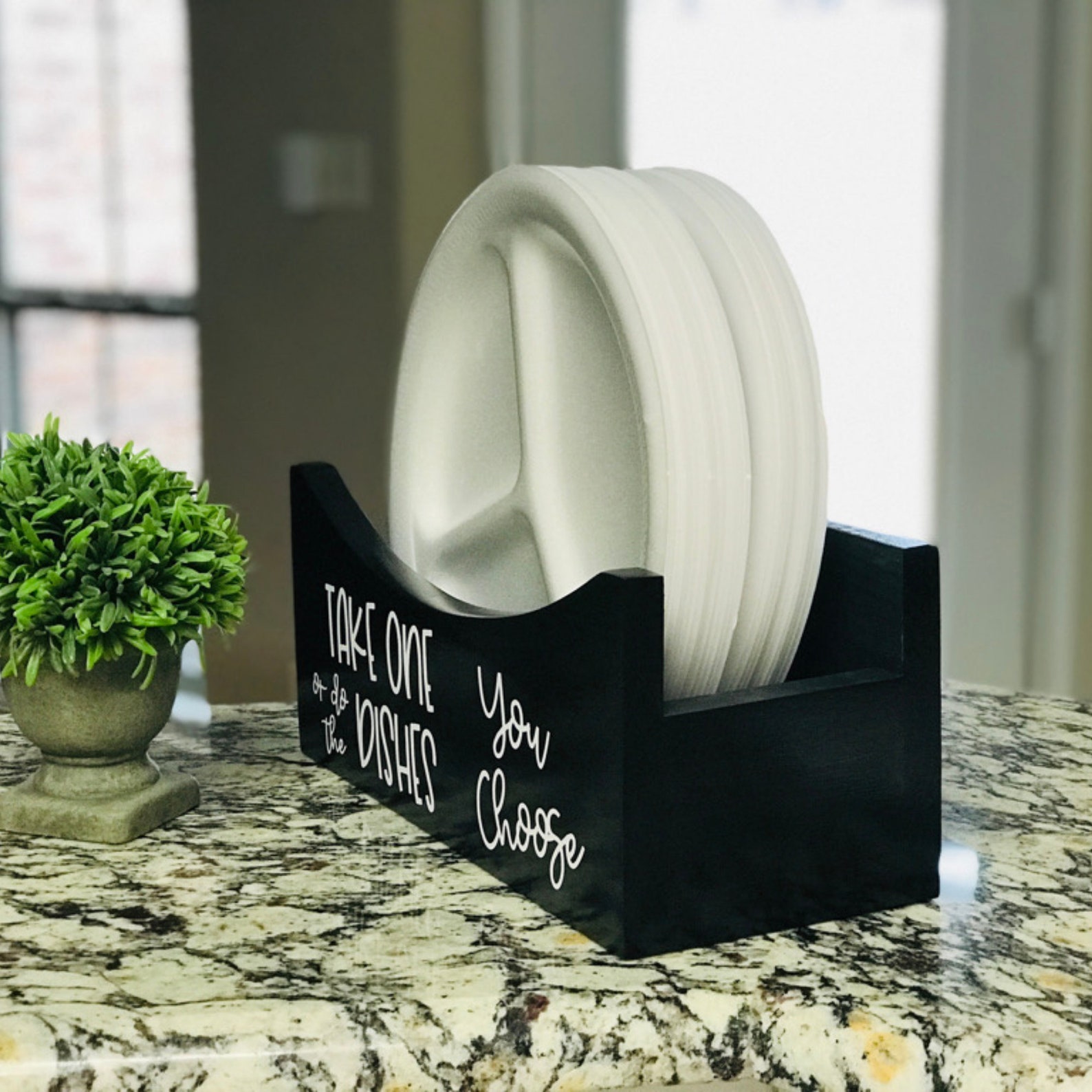 Paper Plate Holder for Events Parties or Kitchen Counter Take | Etsy