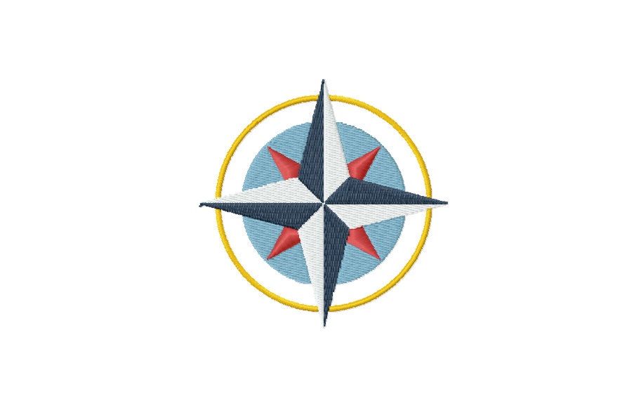 COMPASS Embroidery Design. Camping Machine Embroidery File. South North ...