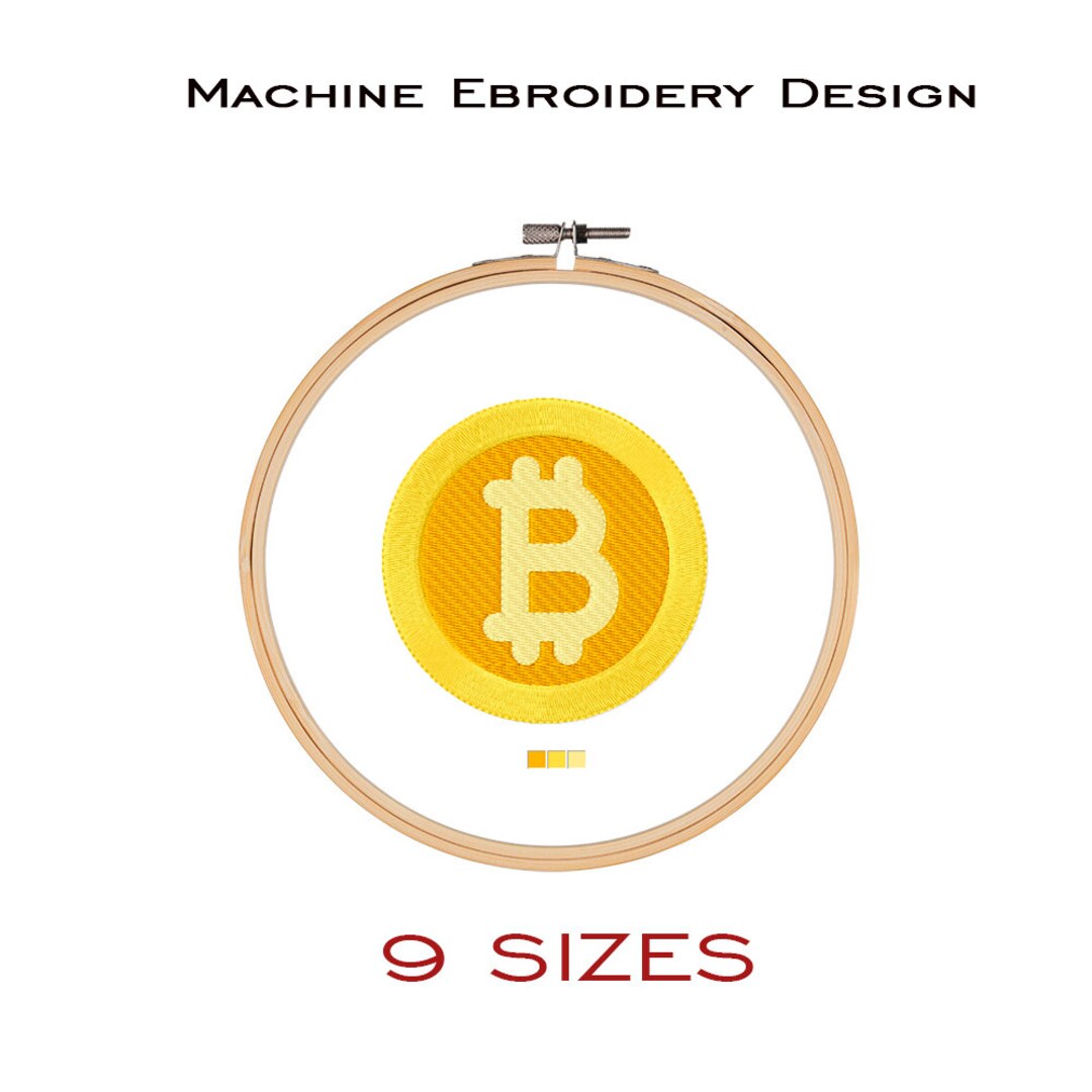 Bitcoin Embroidery Design. Money Machine Embroidery File. Crypto ...