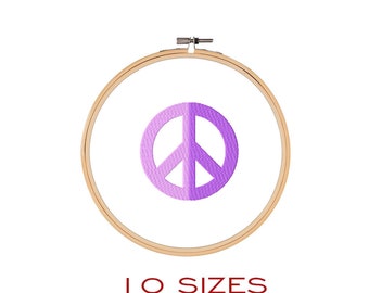 Peace Sign Embroidery Design fill Stitch 10 SIZES Machine - Etsy