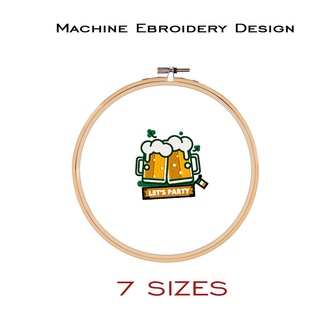 BEER Embroidery Design. Beer Glasses Machine Embroidery File. Craft ...
