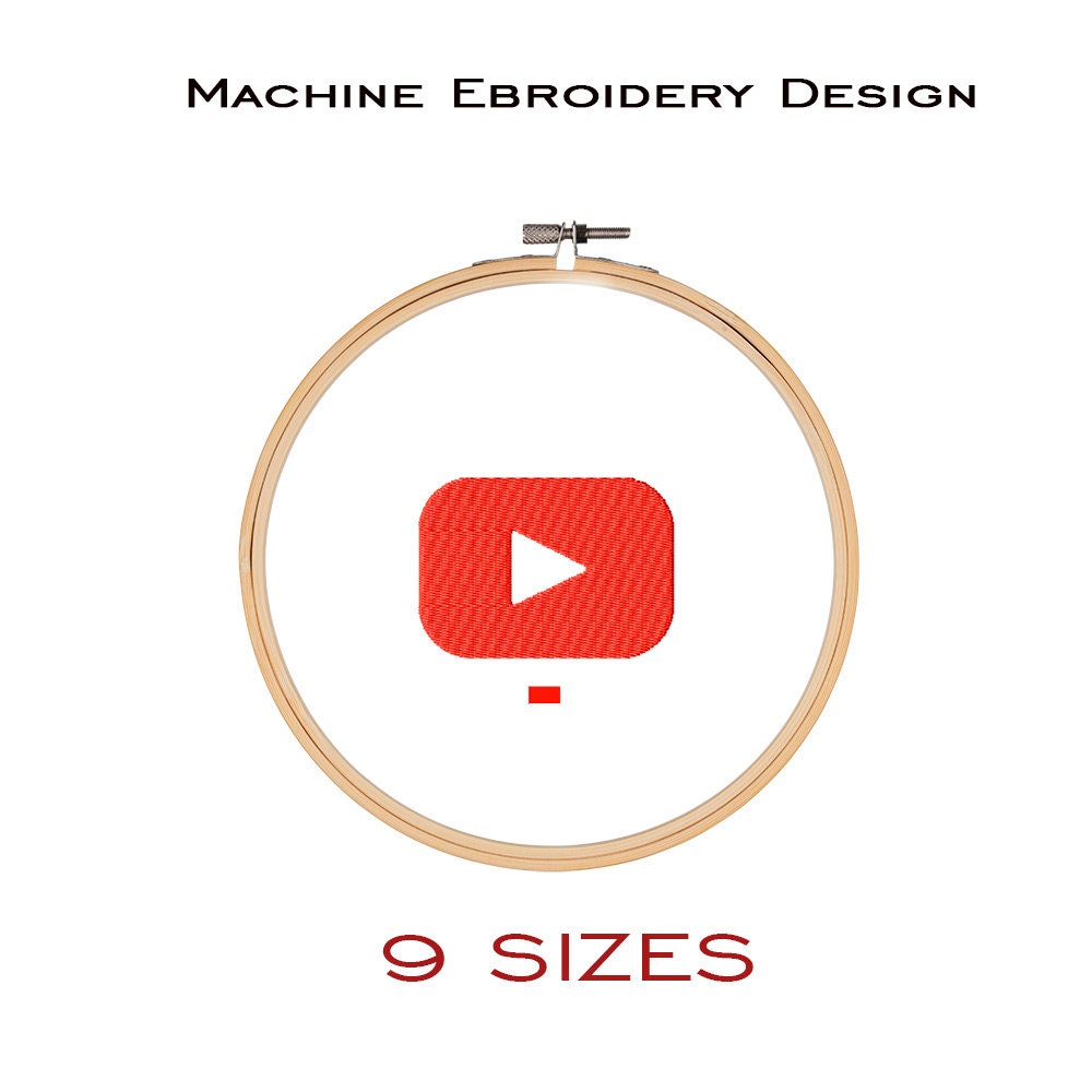 YOUTUBE Embroidery Design. Internet Vedeo Machine Embroidery File - Etsy