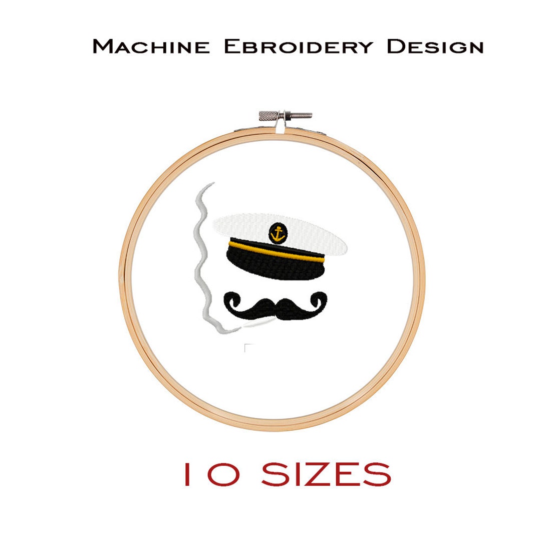 SEA CAPTAIN Embroidery Design. OCEAN Captain Ocean Skipper Machine ...