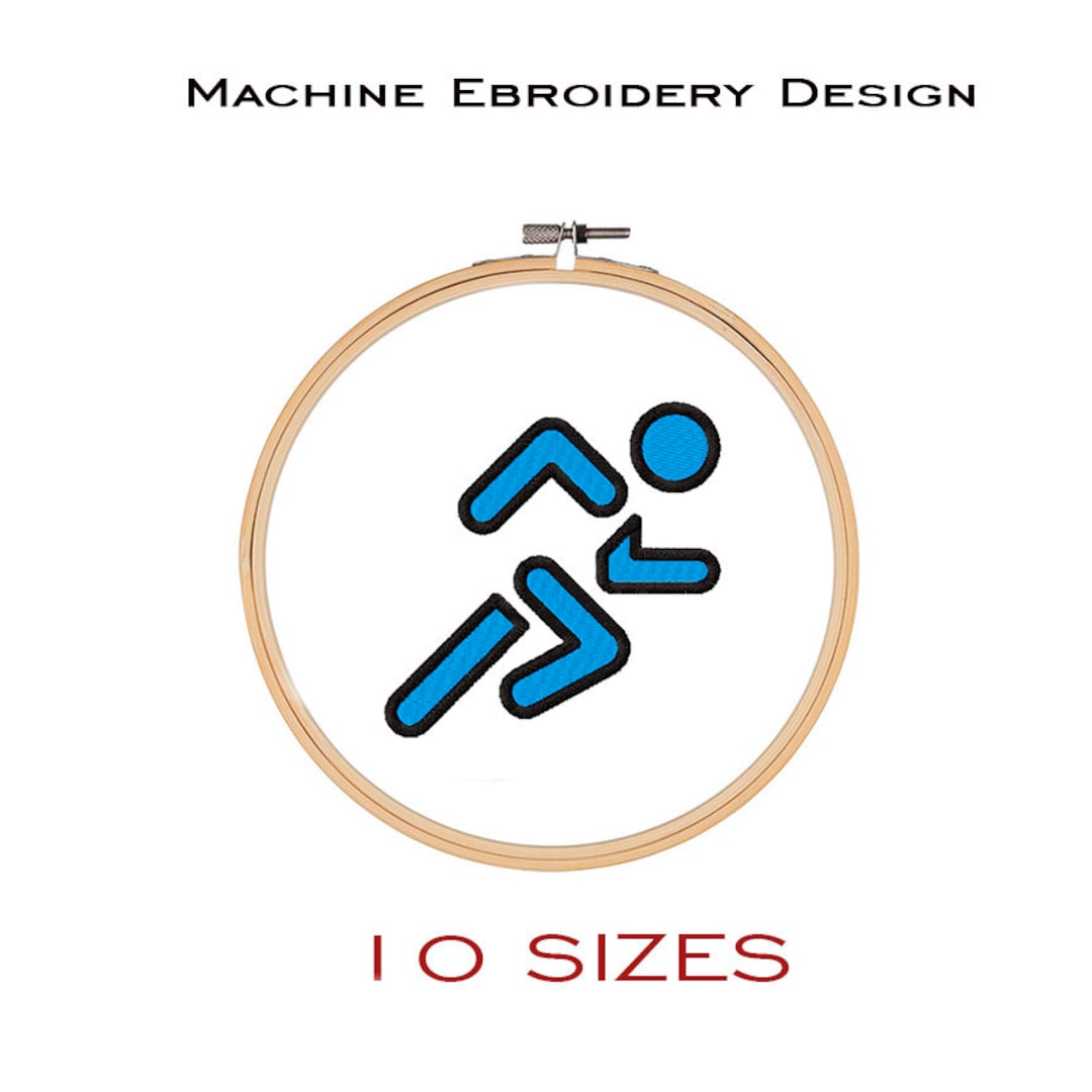 RUNNER Embroidery Design. SPORT RUN Man Machine Embroidery File - Etsy