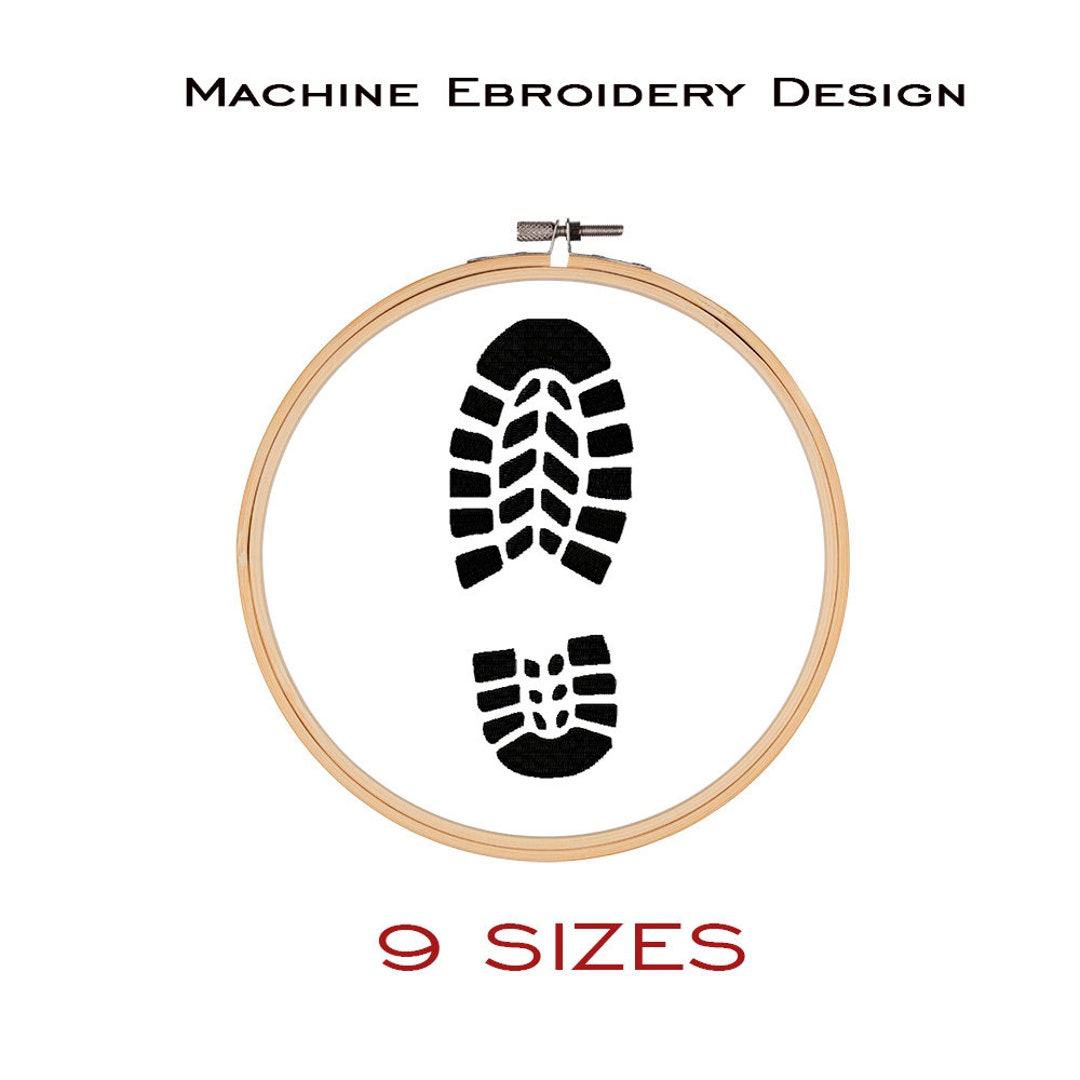 FOOTPRINT Embroidery Design. Footsteps Machine Embroidery File - Etsy