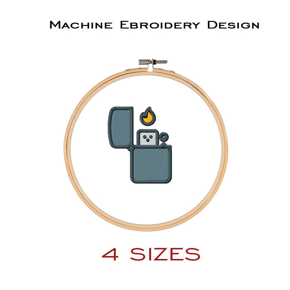 LIGHTER Embroidery Design. Fire Embroidery Design. Tobacco Embroidery ...