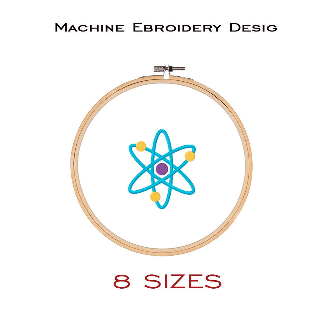 MOLECULE Embroidery Design. Atom Machine Embroidery File - Etsy